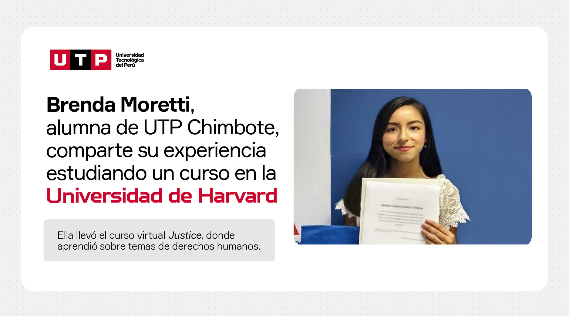 Alumna del Campus UTP Chimbote comparte su experiencia estudiando un curso en la Universidad de ...